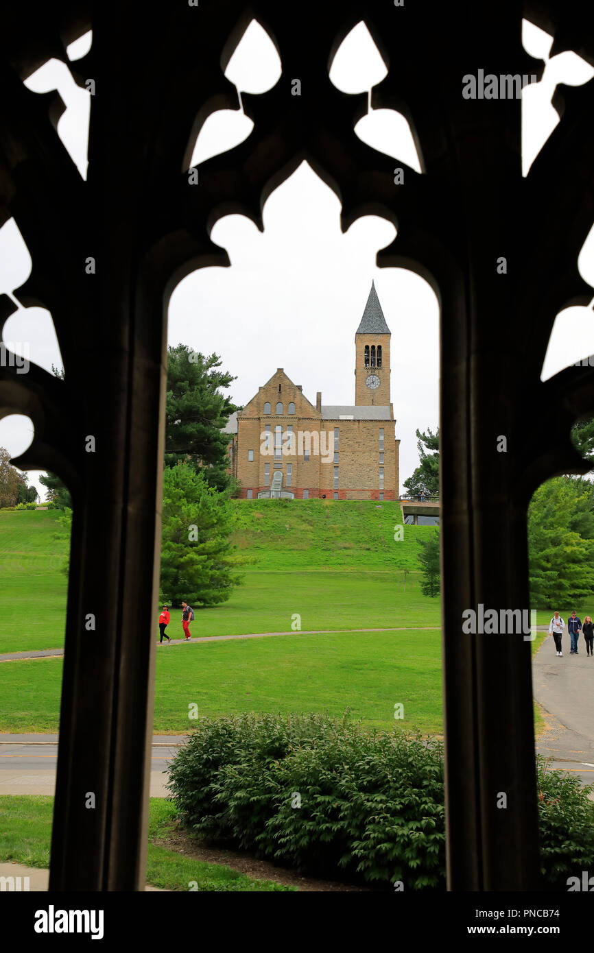 The view of McGraw Tower with Libe Slope in foreground in Cornell ...