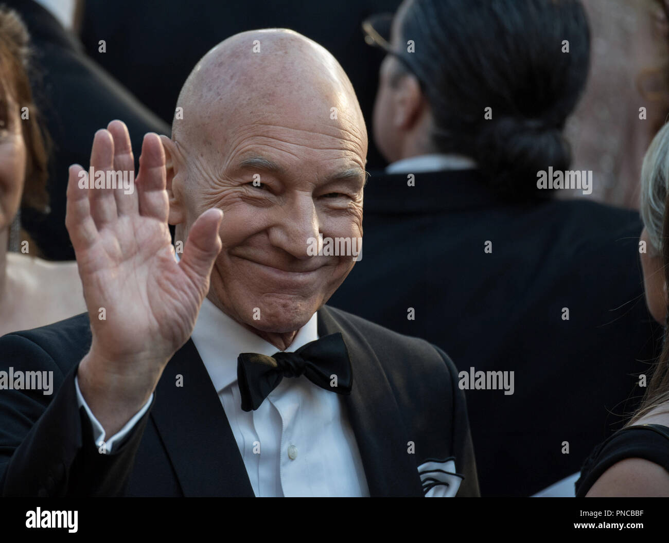 Sir Patrick Stewart arrives on the red carpet of The 90th Oscars® at ...