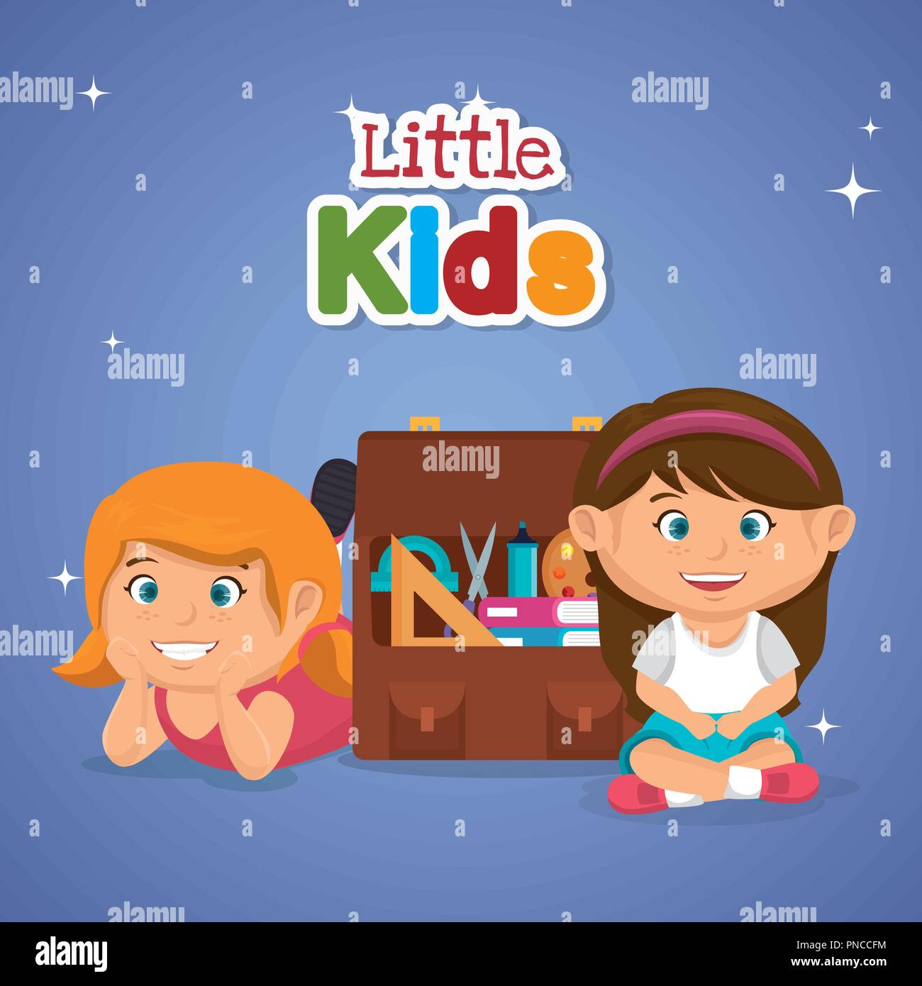 Girls smiling primary school class Stock Vector Images - Alamy
