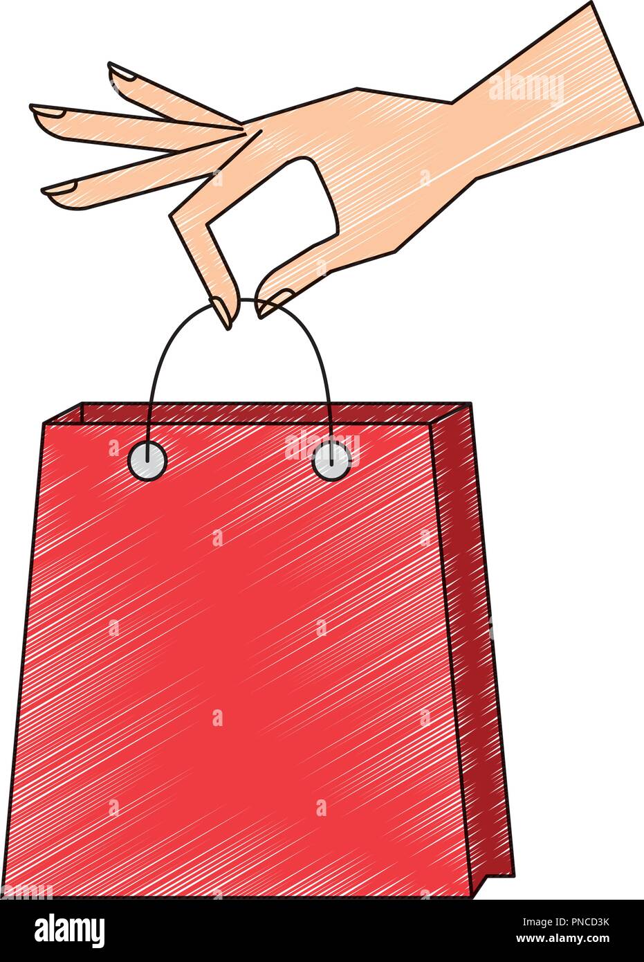 hand with shopping bag commercial icon Stock Vector Image & Art - Alamy