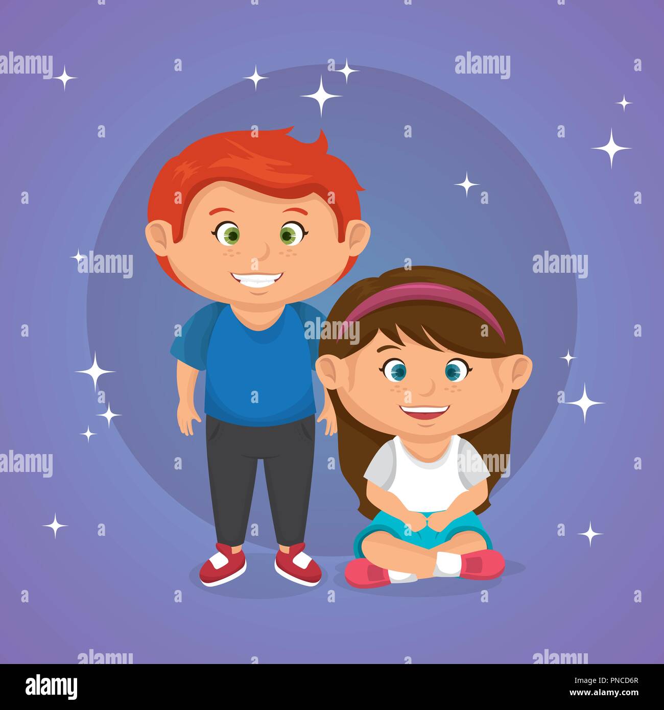 happy little kids characters Stock Vector Image & Art - Alamy