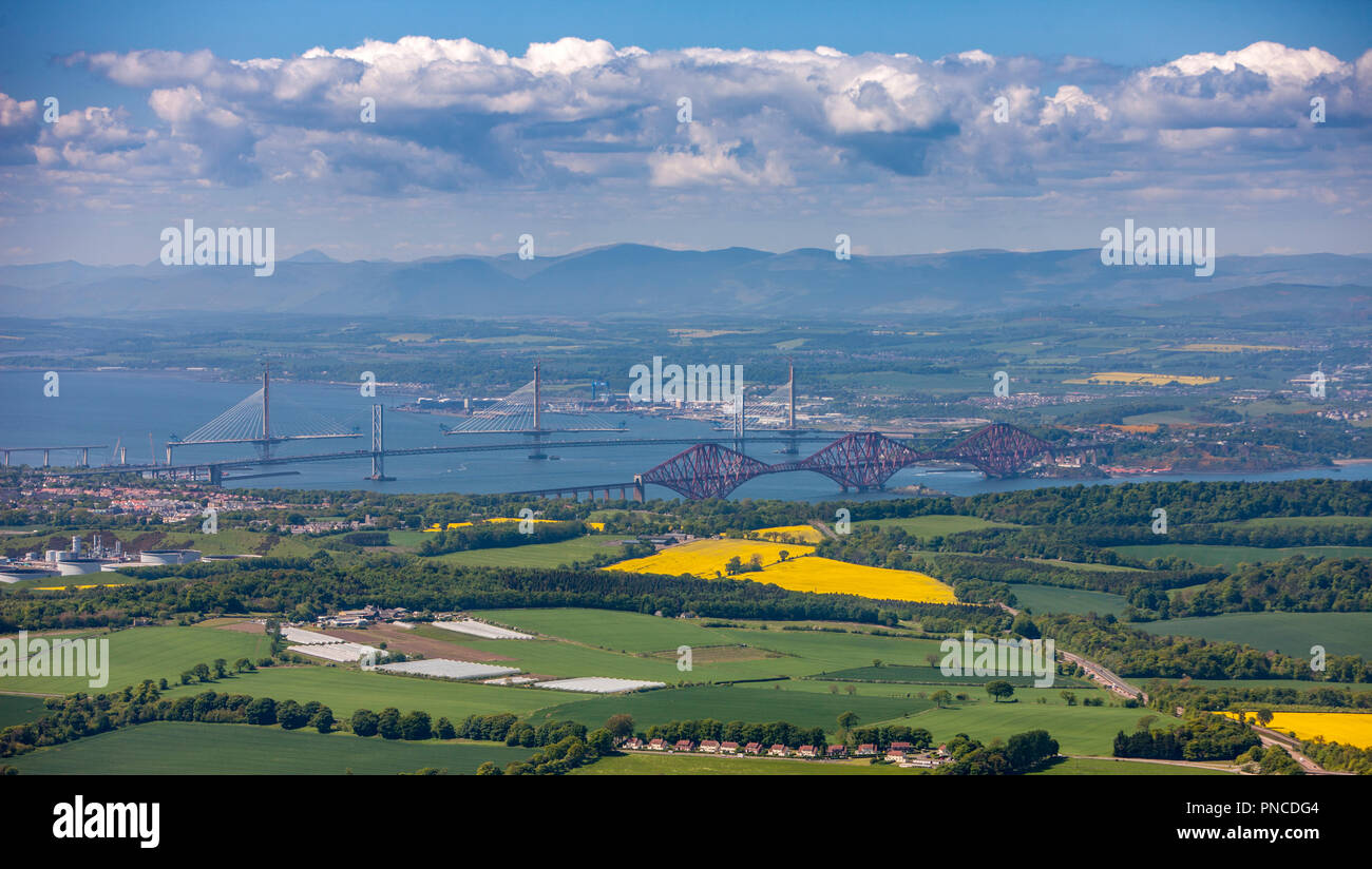 Aerial view of the forth bridge hi-res stock photography and images - Alamy