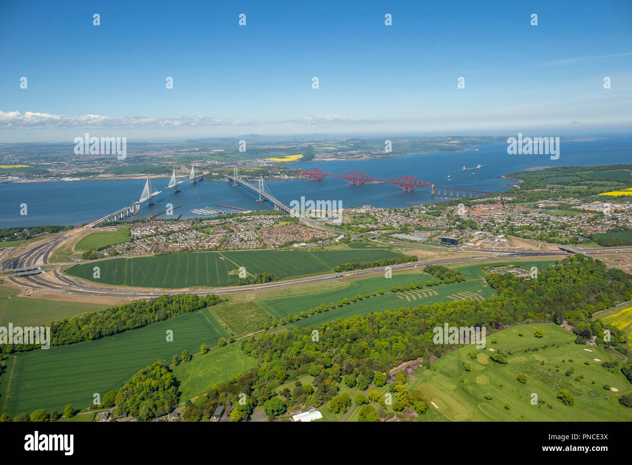 Aerial view of the Forth Bridge Stock Photo - Alamy