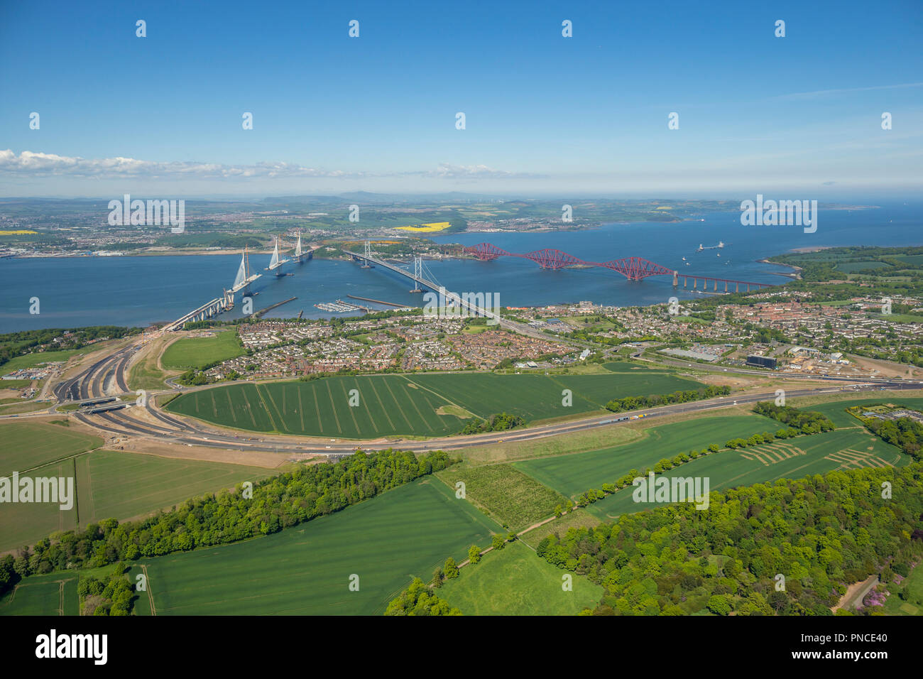 Aerial view of the Forth Bridge Stock Photo - Alamy