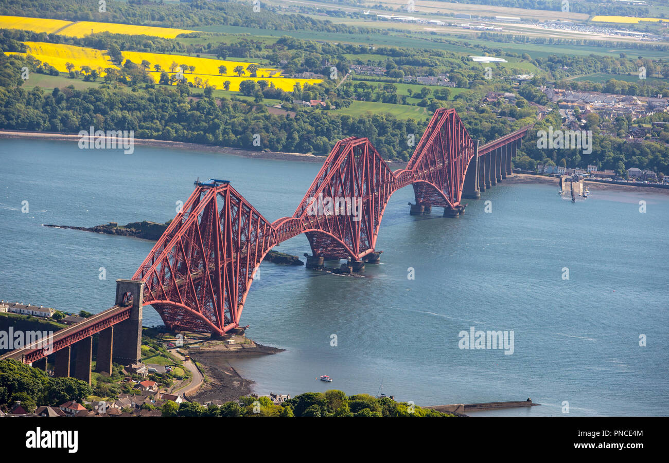 Aerial view of the Forth Bridge Stock Photo - Alamy