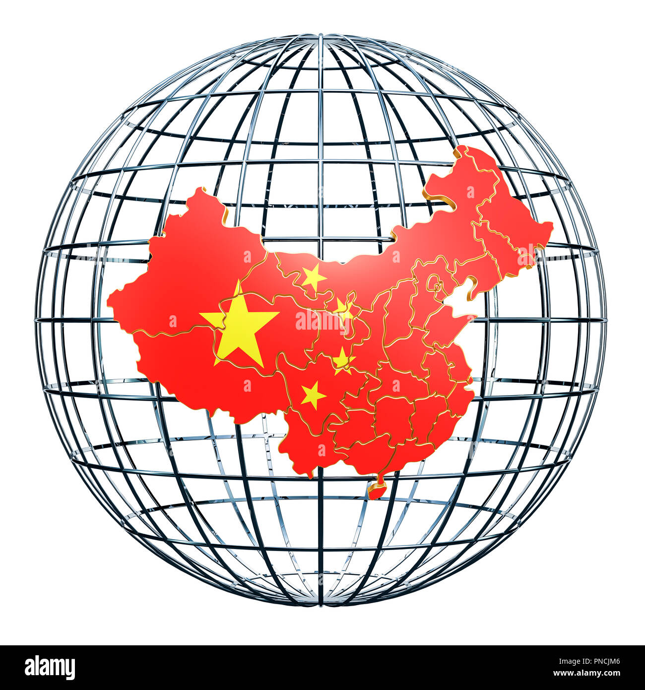Chinese map on the Earth Globe. 3D rendering Stock Photo - Alamy