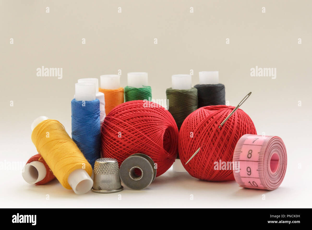 composition of seamstress, tailor, thread for sewing and for knitting ...
