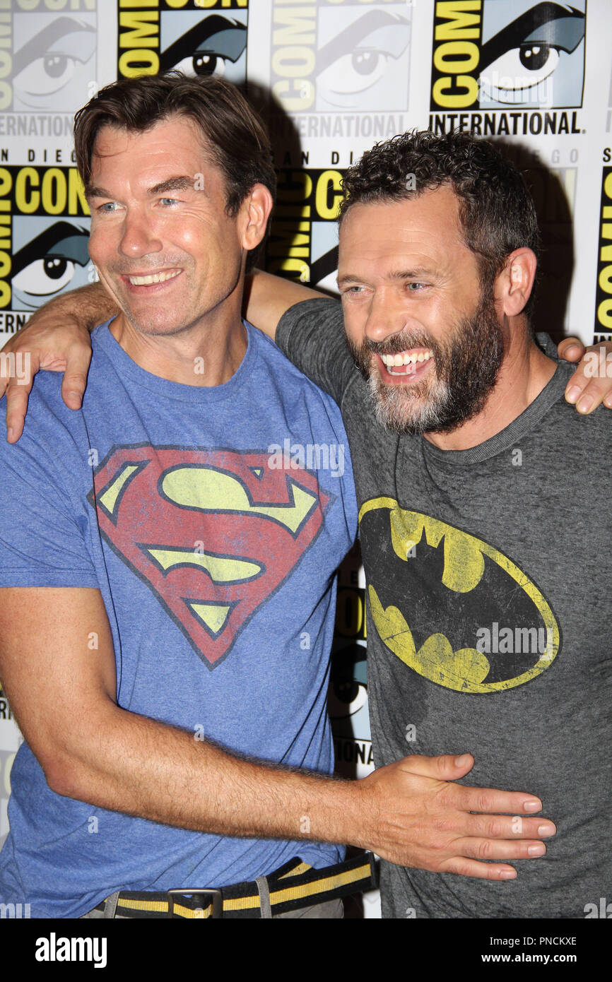 Jerry O'Connell and Jason O'Mara promoting the new DC Universe movie ...