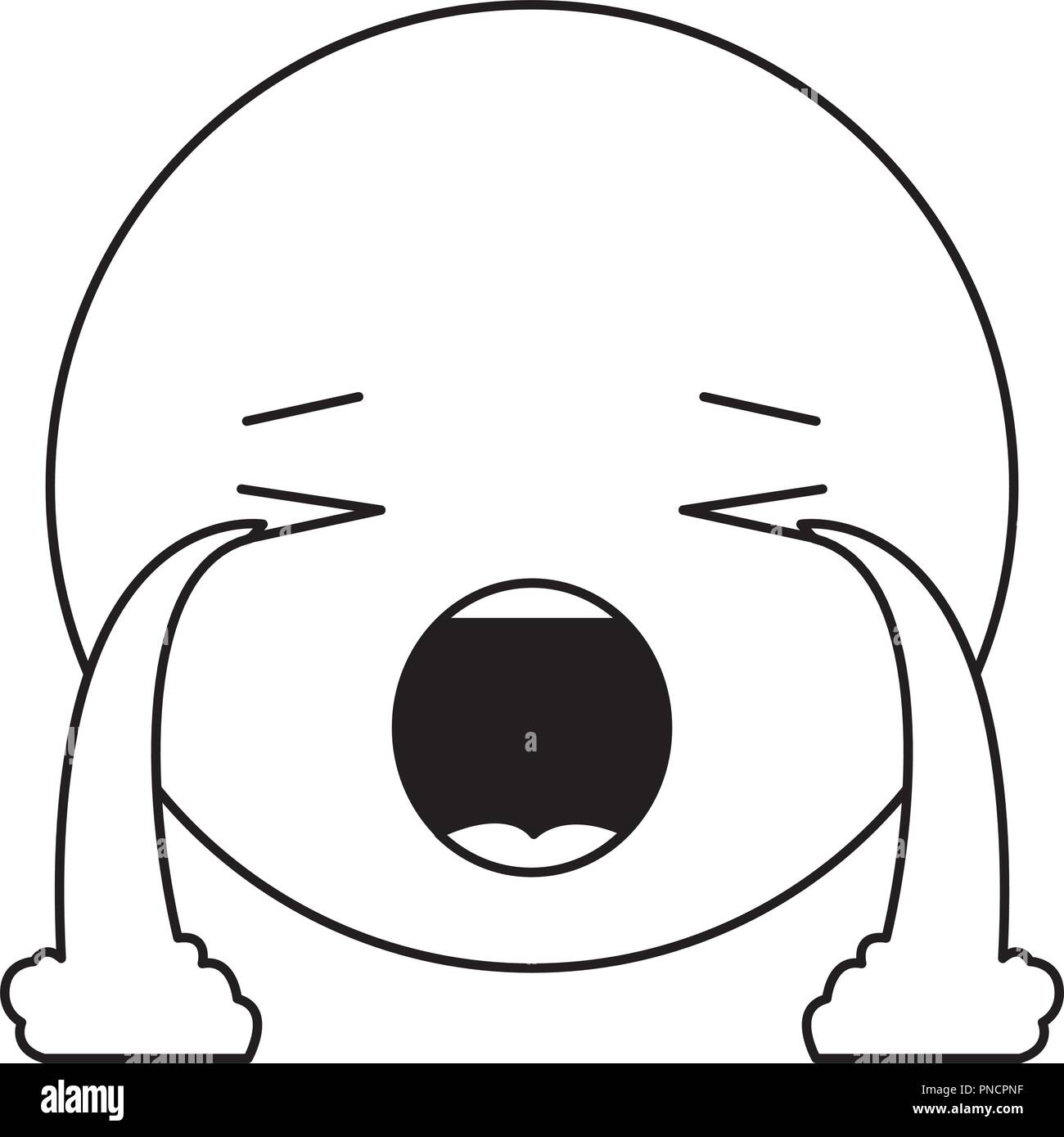 Crying emoticon face kawaii style hi-res stock photography and images ...