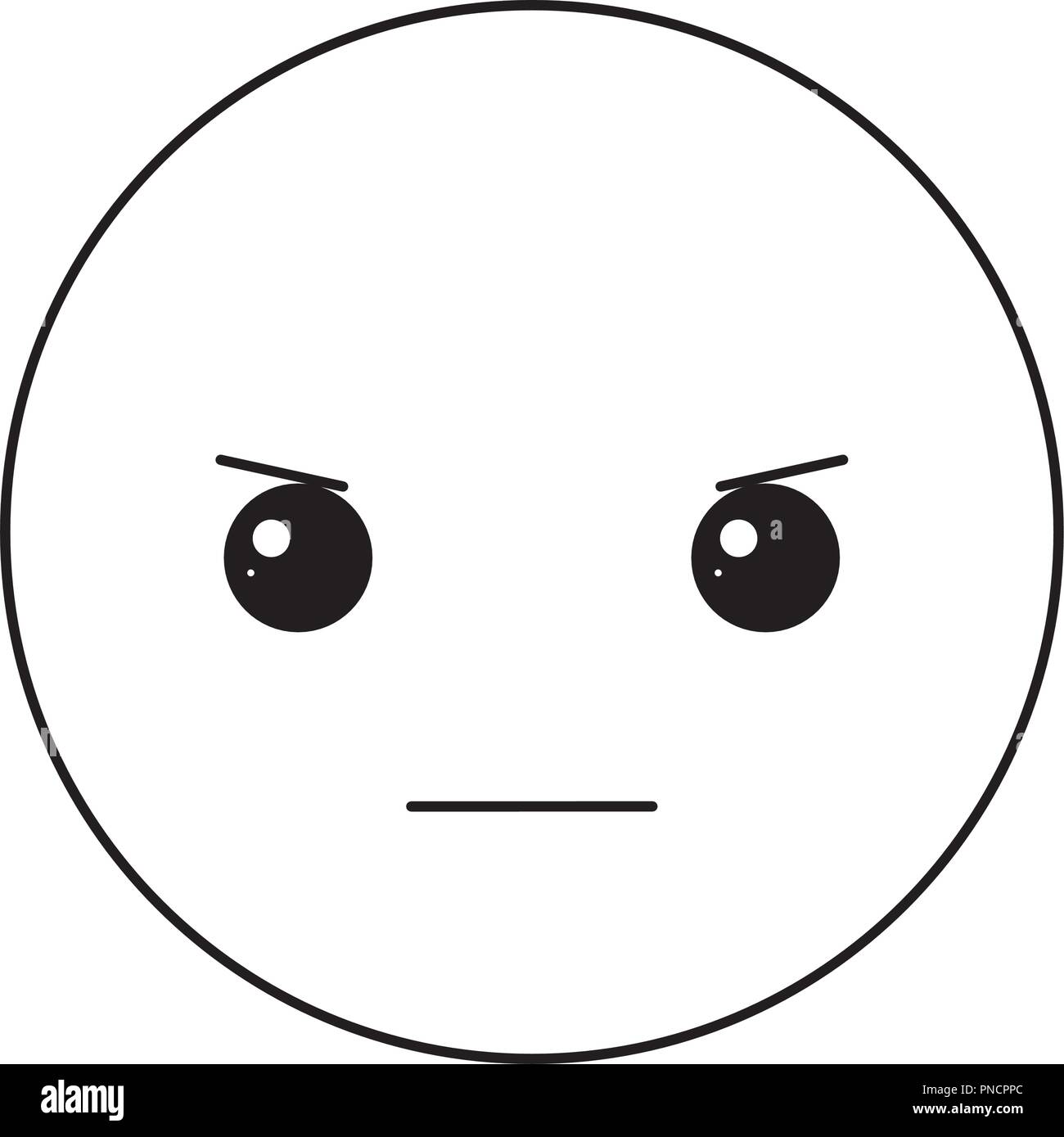 cartoon angry head kawaii character Stock Vector Image & Art - Alamy
