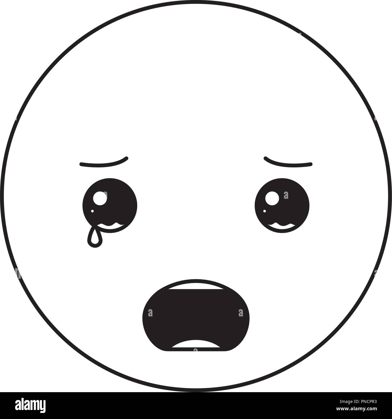 cartoon sad head kawaii character Stock Vector Image & Art - Alamy