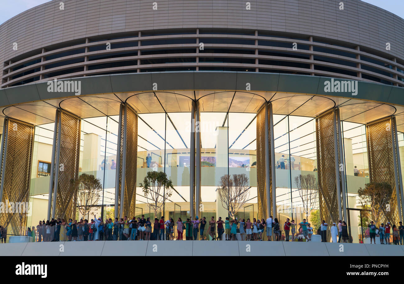 Exterior of the new Apple Store in the Dubai Mall in Dubai, United Arab ...