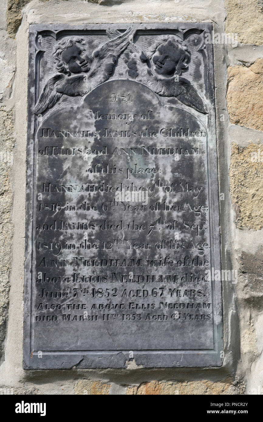 Memorial Plaque, Castleton Church, Derbyshire England UK Stock Photo ...