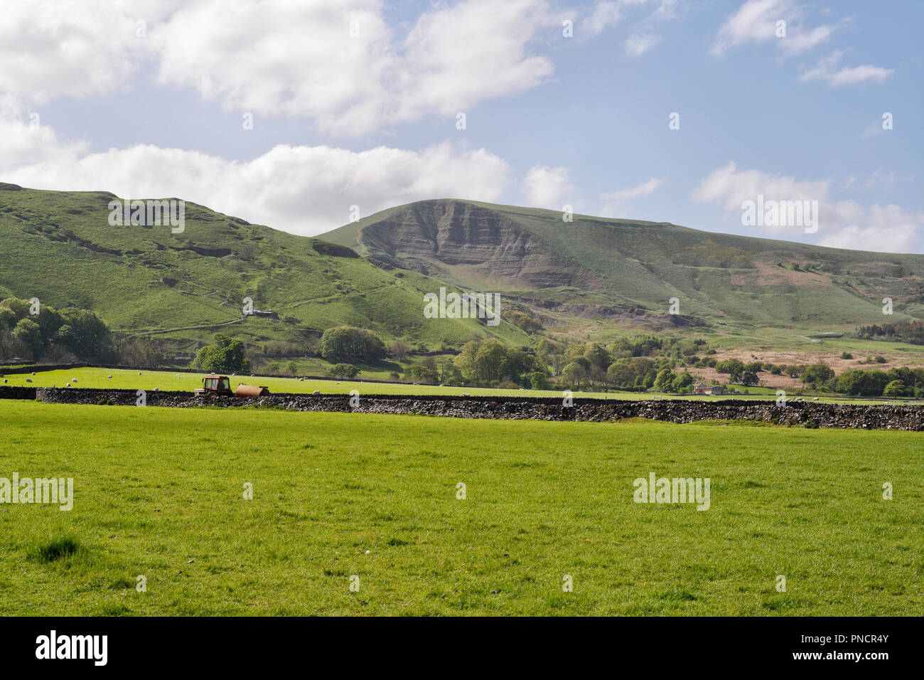 Mam Tor at the western end of the Hope valley in the Derbyshire Peak ...