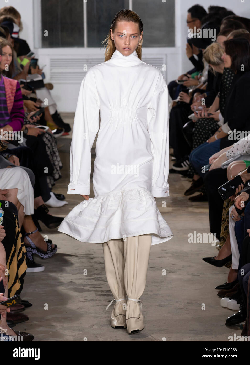 NEW YORK, NY - September 10, 2018: Sasha Pivovarova walks the runway at ...