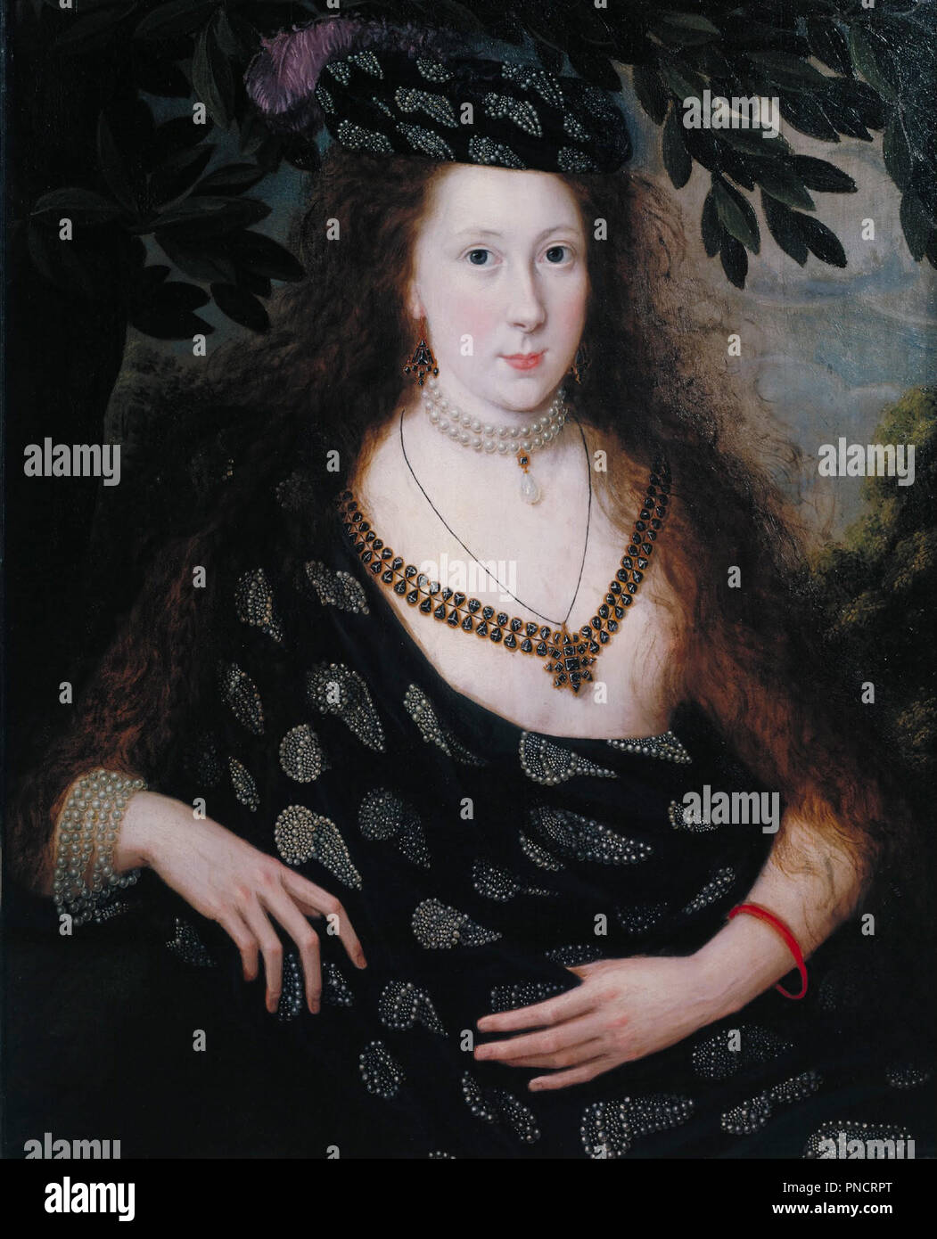 Lady Elizabeth Pope. Date/Period: Ca. 1615. Painting. Oil on panel ...