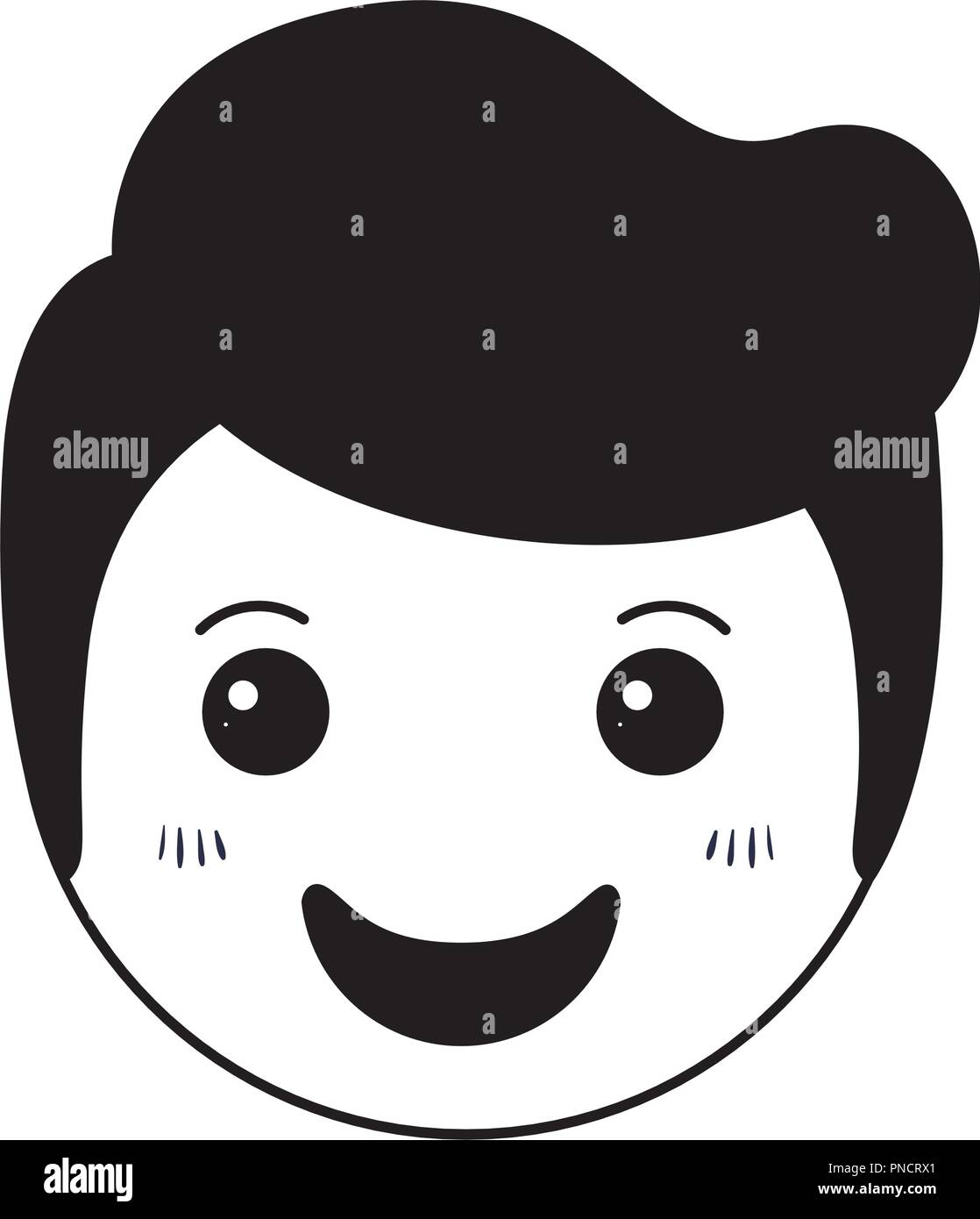 cartoon happy man head kawaii character Stock Vector Image & Art - Alamy