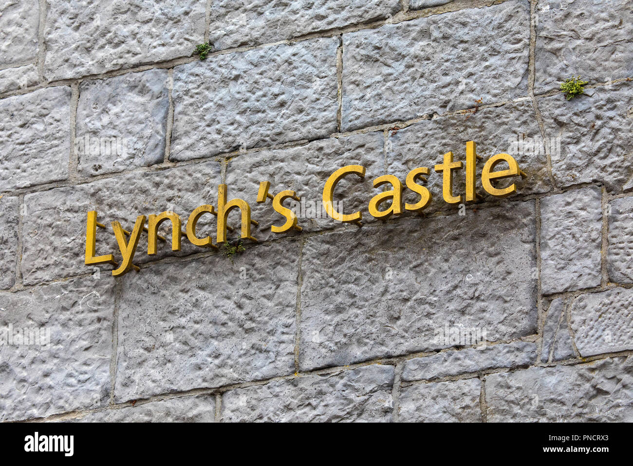 The sign on the exterior of the historic Lynchâ€™s Castle in the city ...