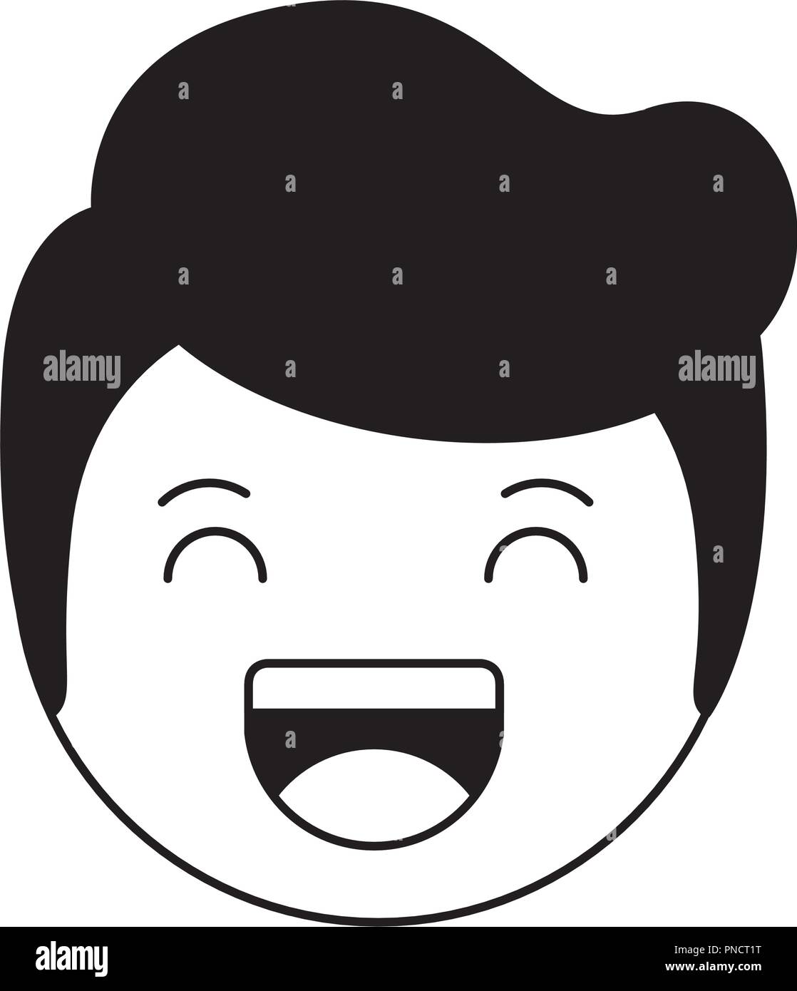 cartoon happy man head kawaii character Stock Vector Image & Art - Alamy