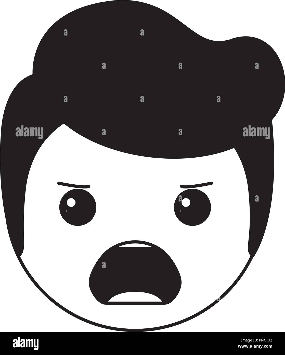 cartoon man angry head kawaii character Stock Vector Image & Art - Alamy