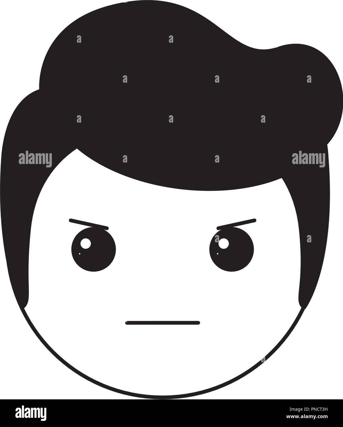 cartoon sad man head kawaii character Stock Vector Image & Art - Alamy