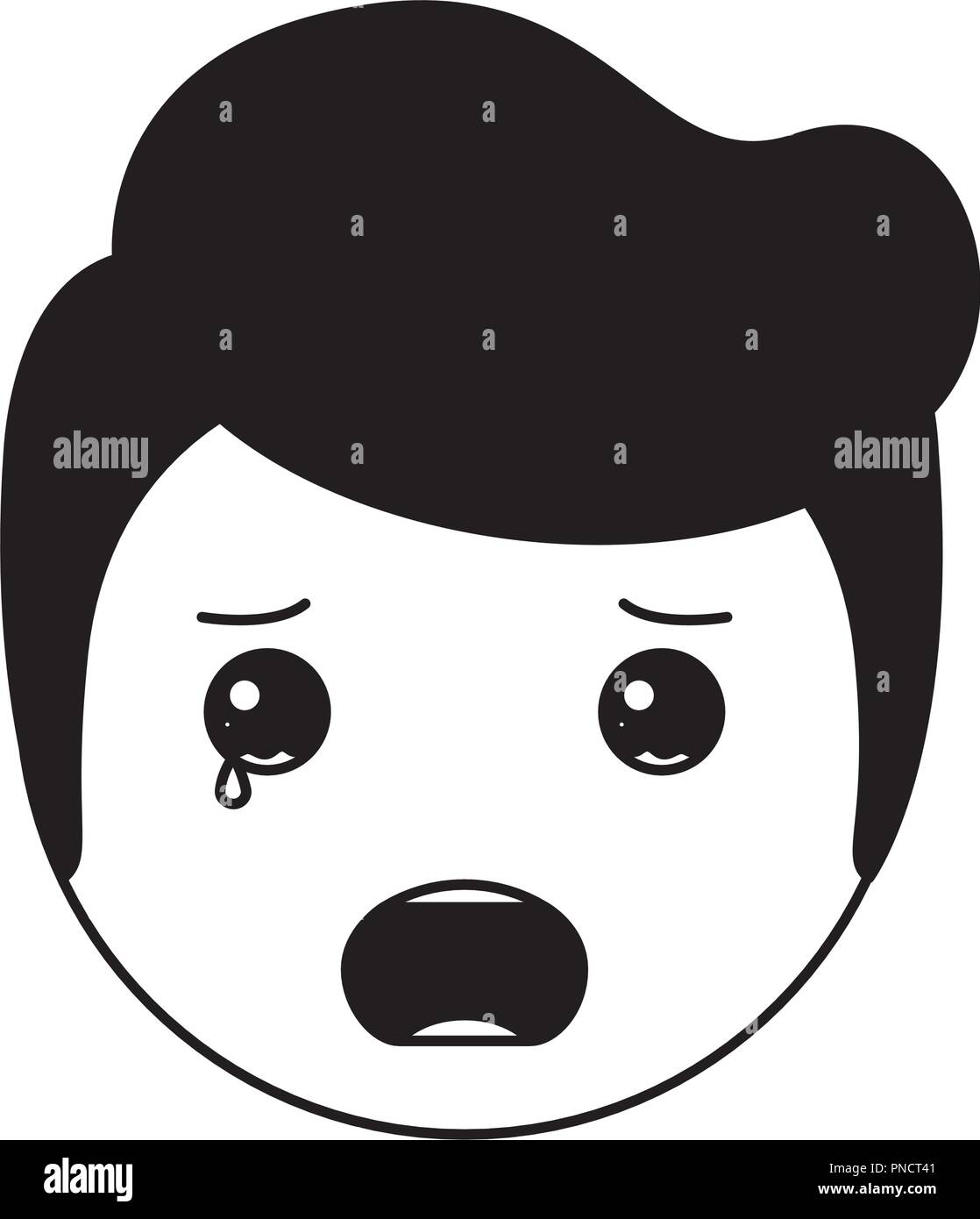 cartoon sad man head kawaii character Stock Vector Image & Art - Alamy