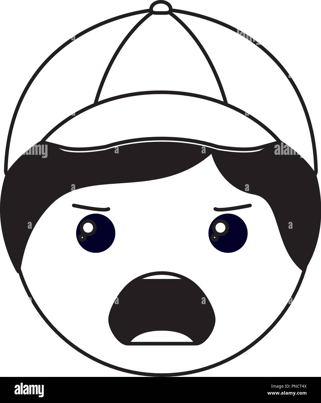 cartoon man angry head kawaii character Stock Vector Image & Art - Alamy