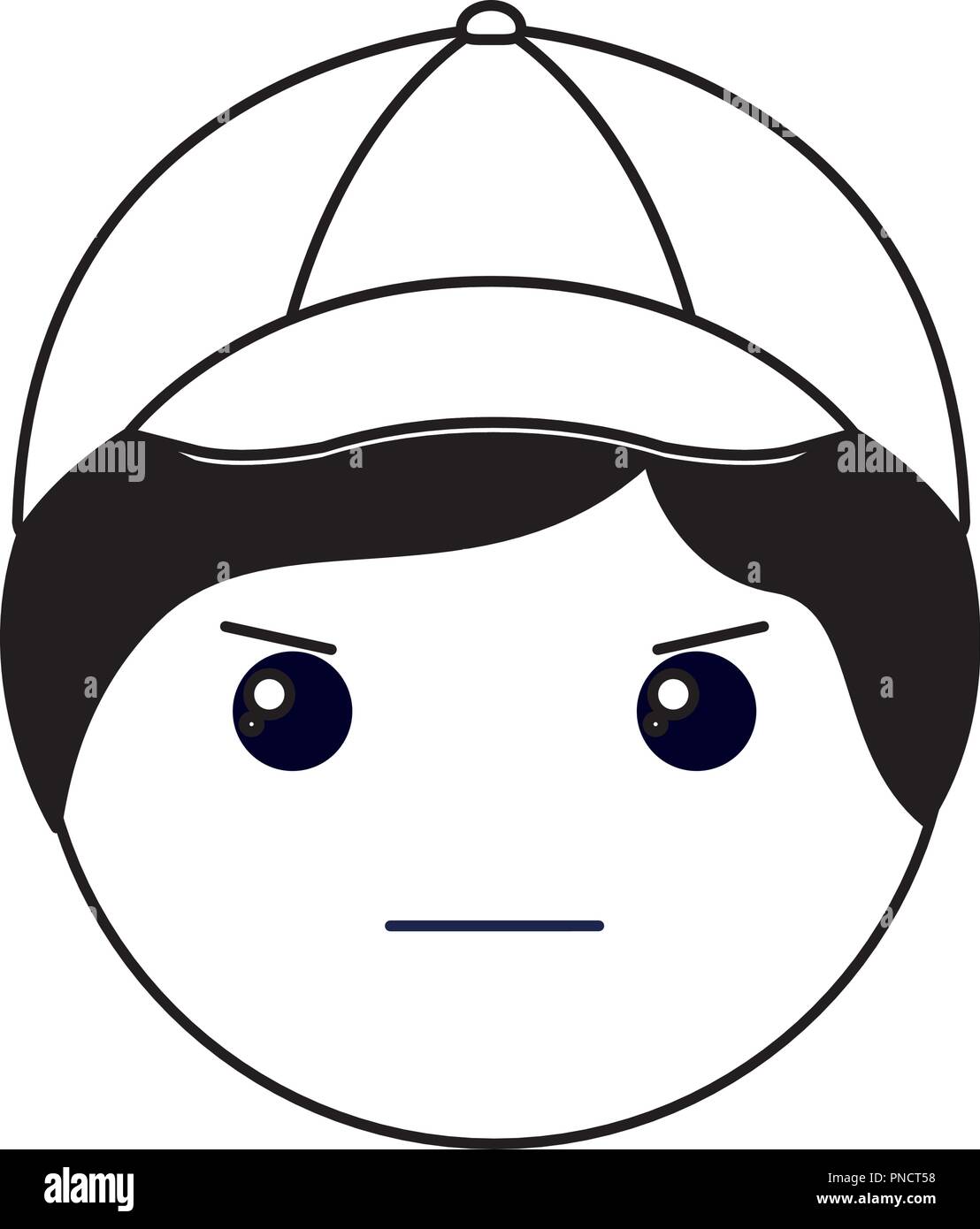 cartoon sad man head kawaii character Stock Vector Image & Art - Alamy
