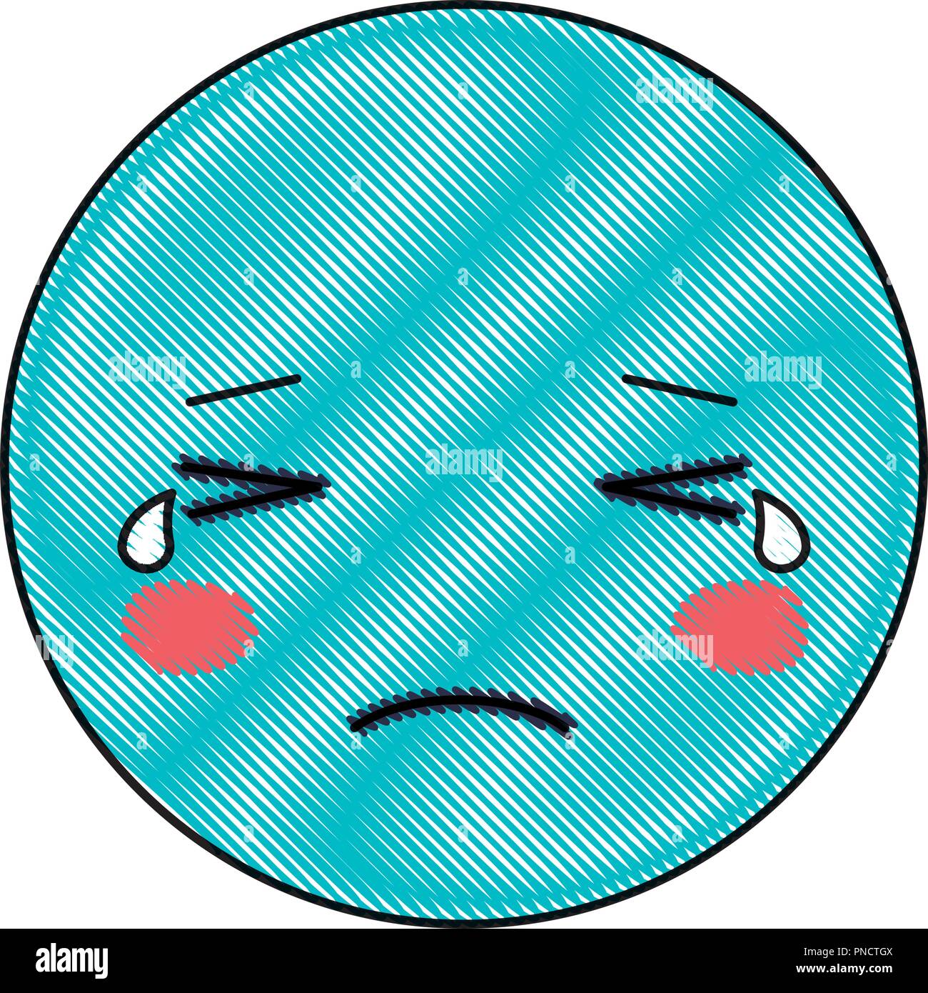 Crying emoticon face kawaii style hi-res stock photography and images ...
