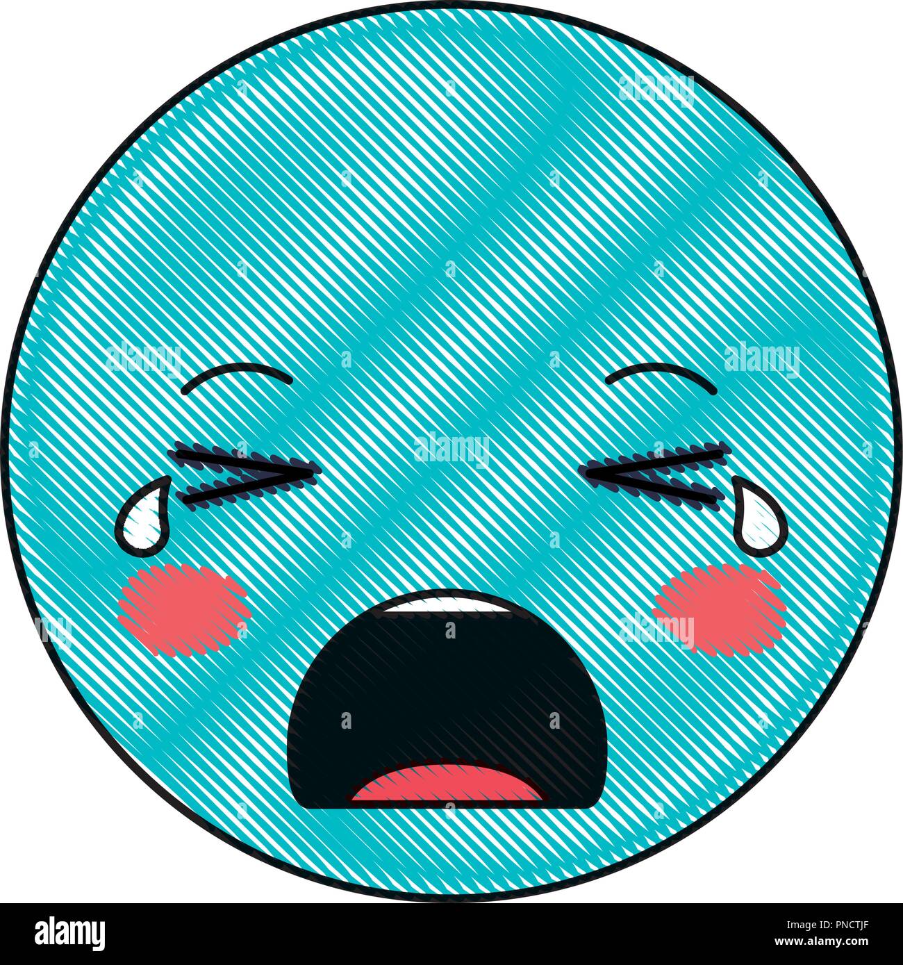 cartoon crying head kawaii character Stock Vector Image & Art - Alamy