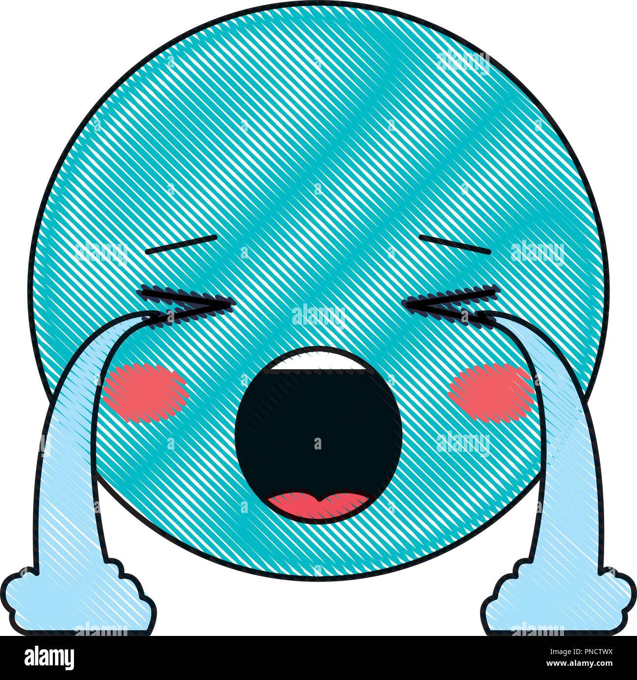 cartoon crying head kawaii character Stock Vector Image & Art - Alamy