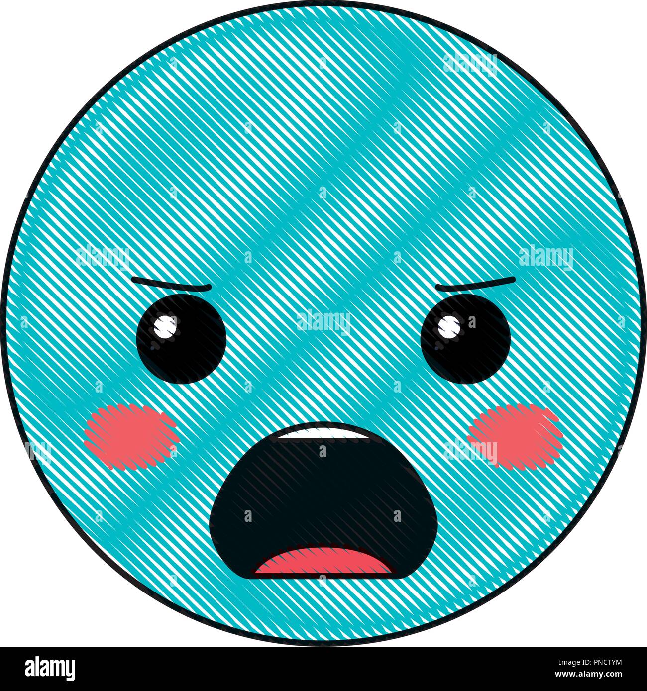cartoon angry head kawaii character Stock Vector Image & Art - Alamy