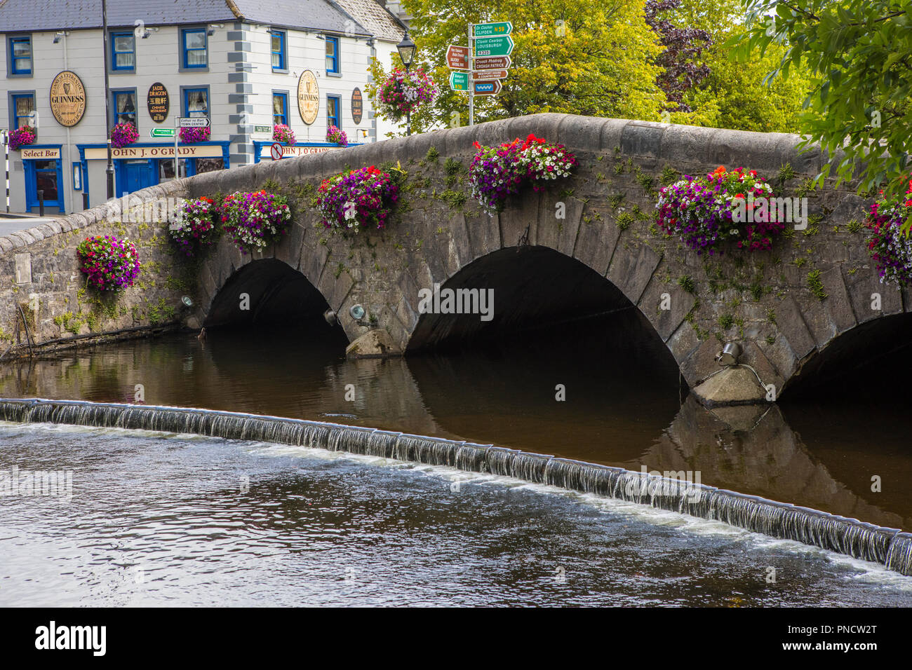 County Mayo, Republic of Ireland - August 21st 2018: A bridge over the ...