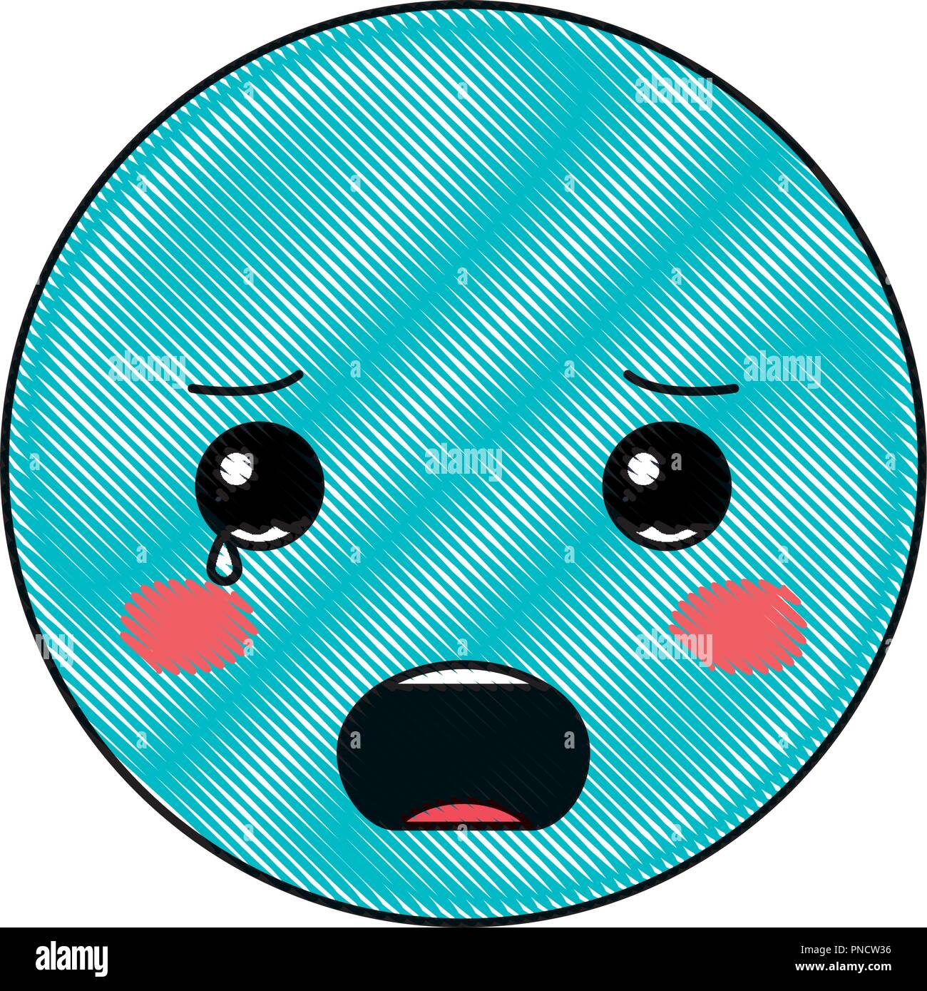 cartoon sad head kawaii character Stock Vector Image & Art - Alamy