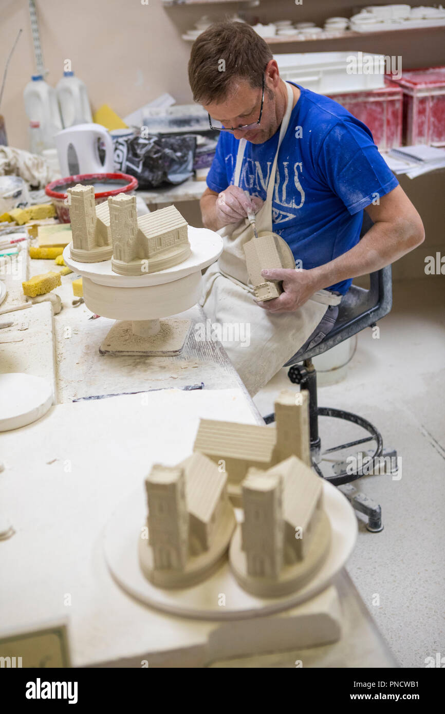 Belleek, Northern Ireland - August 22nd 2018: A craftsman working on ...