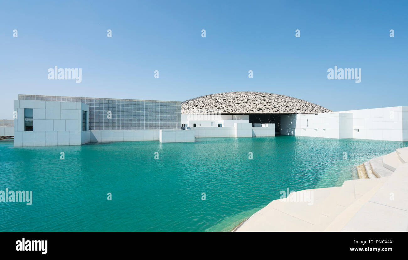 Exterior view of the Louvre Abu Dhabi at Saadiyat Island Cultural ...