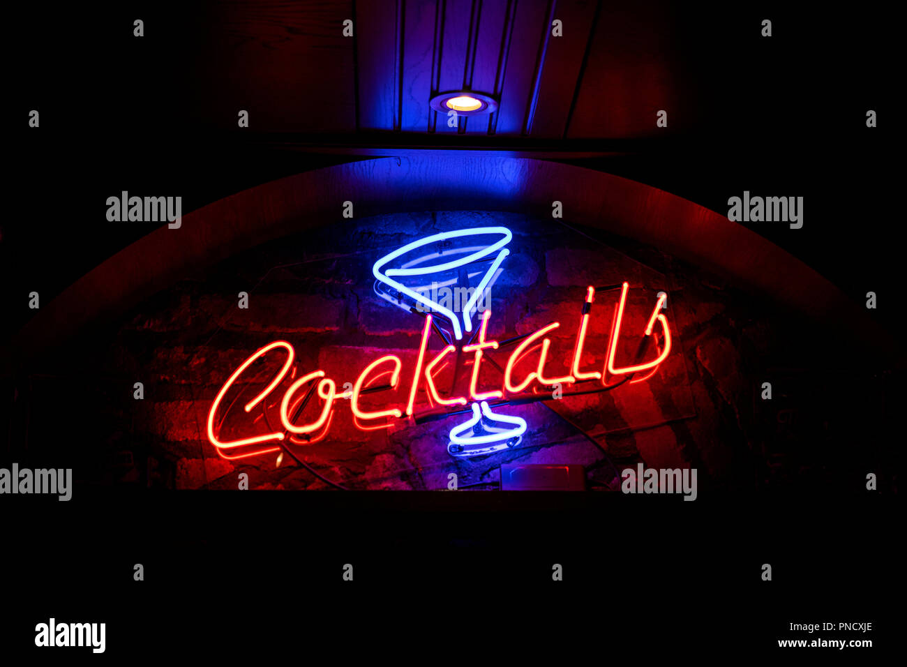 A neon Cocktails sign Stock Photo - Alamy