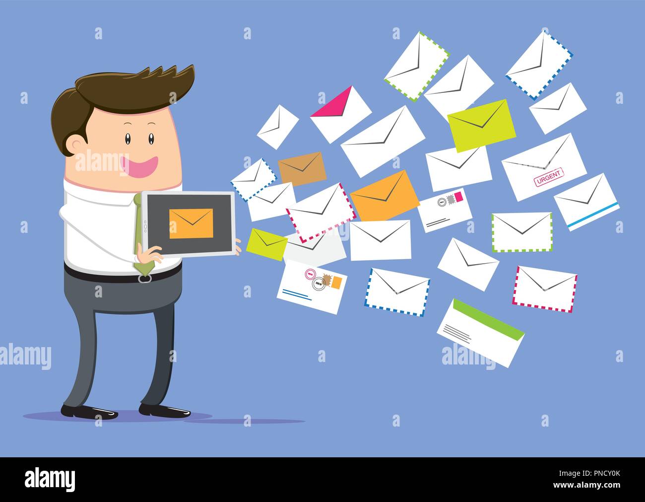 E-mail Rain From Tablet Stock Vector Image & Art - Alamy