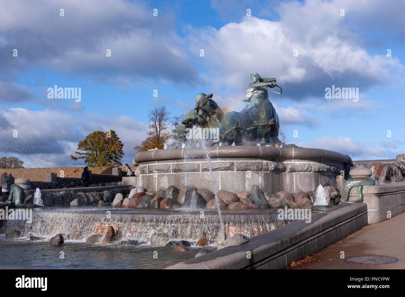 Gefion Fountain, designed by Danish artist Anders Bundgaard,, Copenhagen, Denmark Stock Photo ...