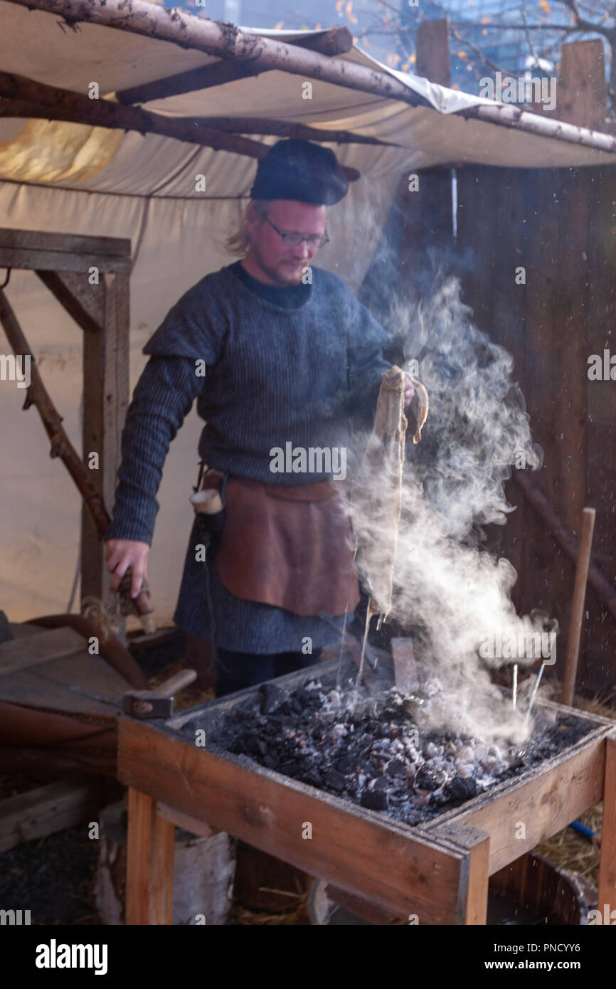 Blacksmith in Medieval Market in Copenhagen, Denmark Stock Photo - Alamy