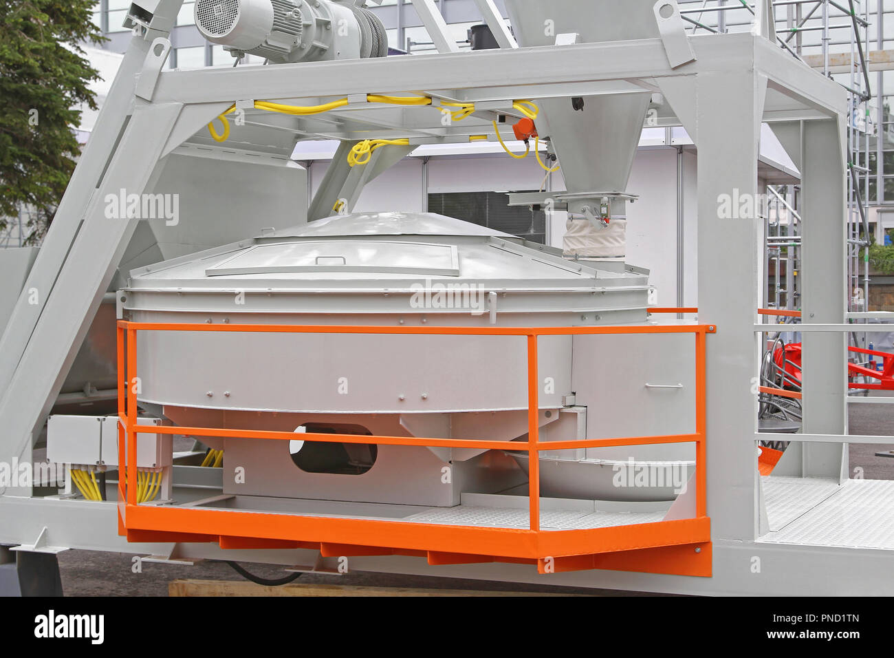 New Concrete Batching Plant at Construction Site Stock Photo - Alamy