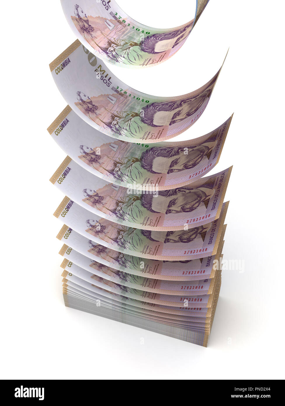 Falling Colombian Pesos (isolated with clipping path Stock Photo - Alamy