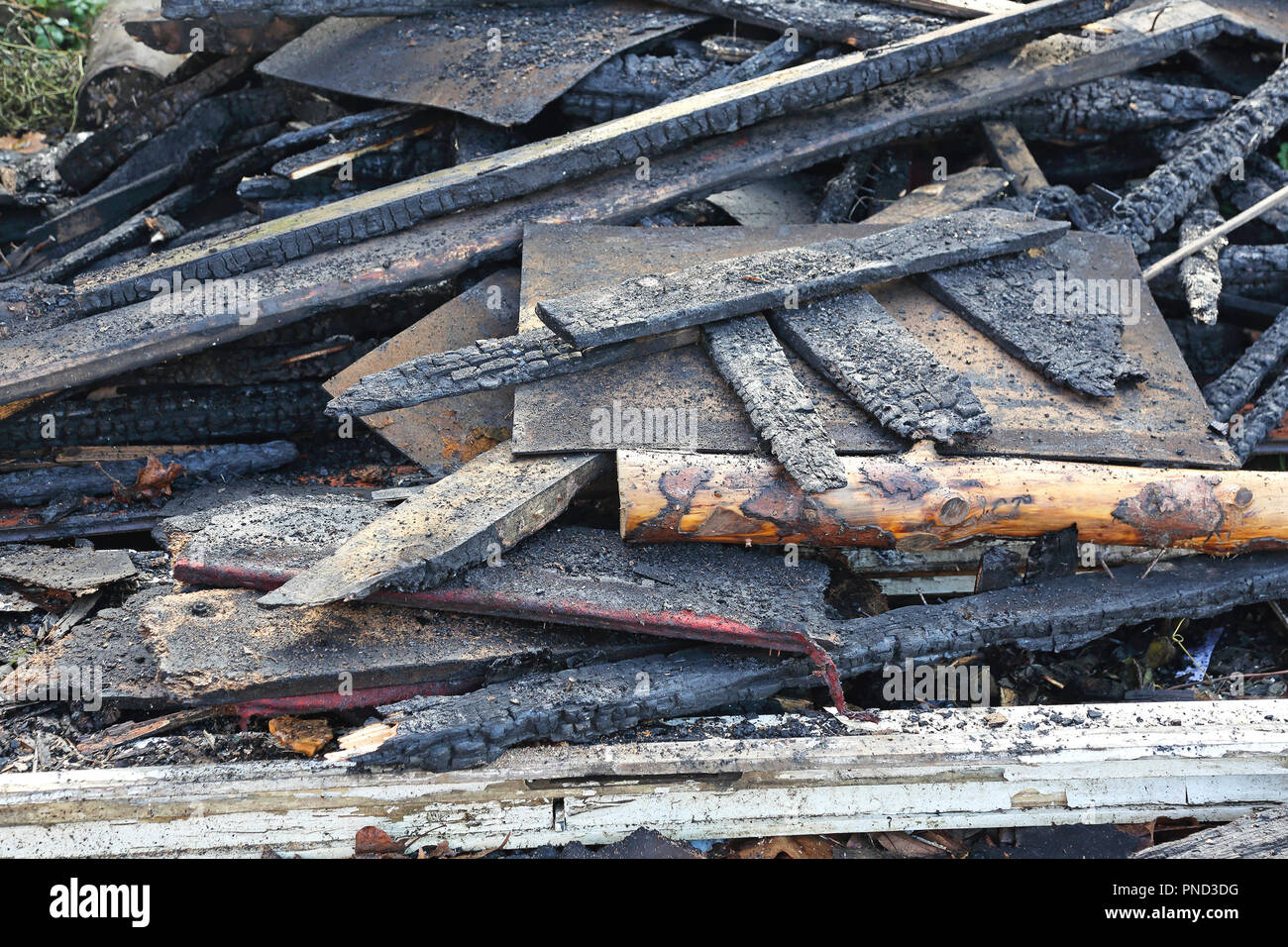 Burned Cabin House After Fire Damage Stock Photo - Alamy