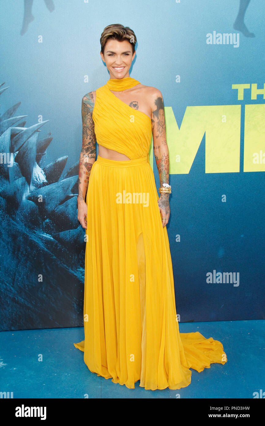 Ruby Rose at the Premiere of Warner Bros' "The Meg" held at the TCL ...