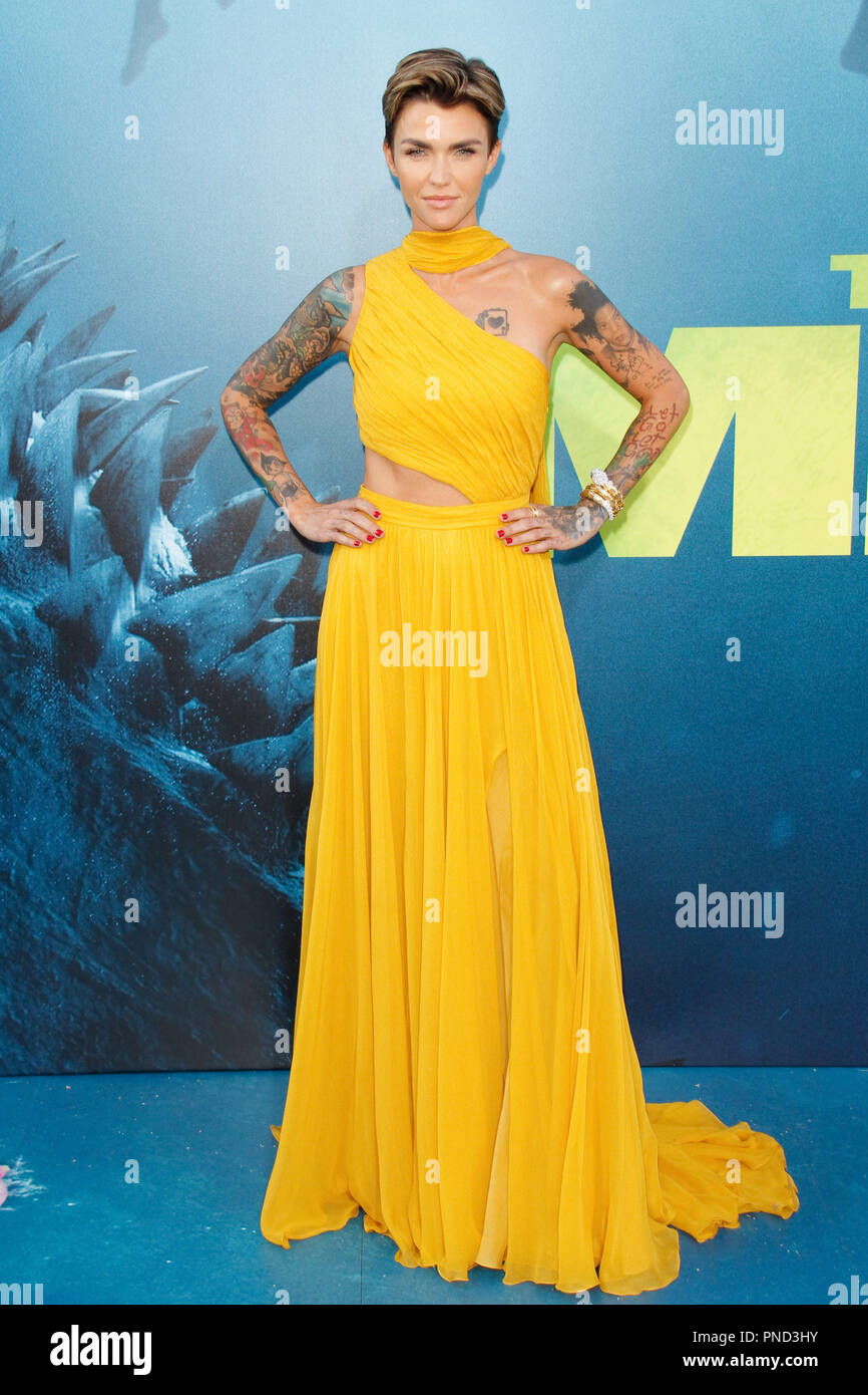 Ruby Rose at the Premiere of Warner Bros' "The Meg" held at the TCL ...