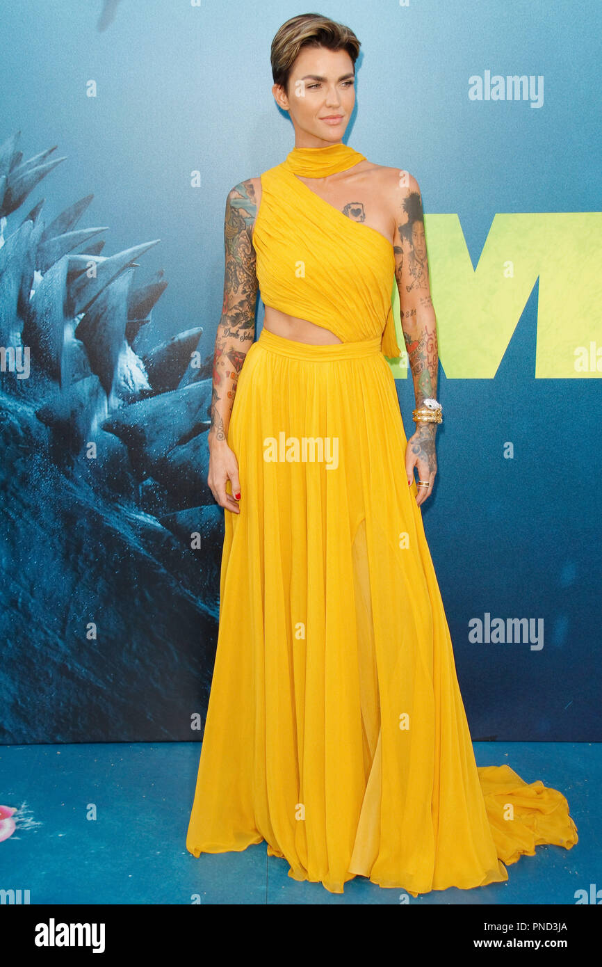 Ruby Rose at the Premiere of Warner Bros' "The Meg" held at the TCL ...