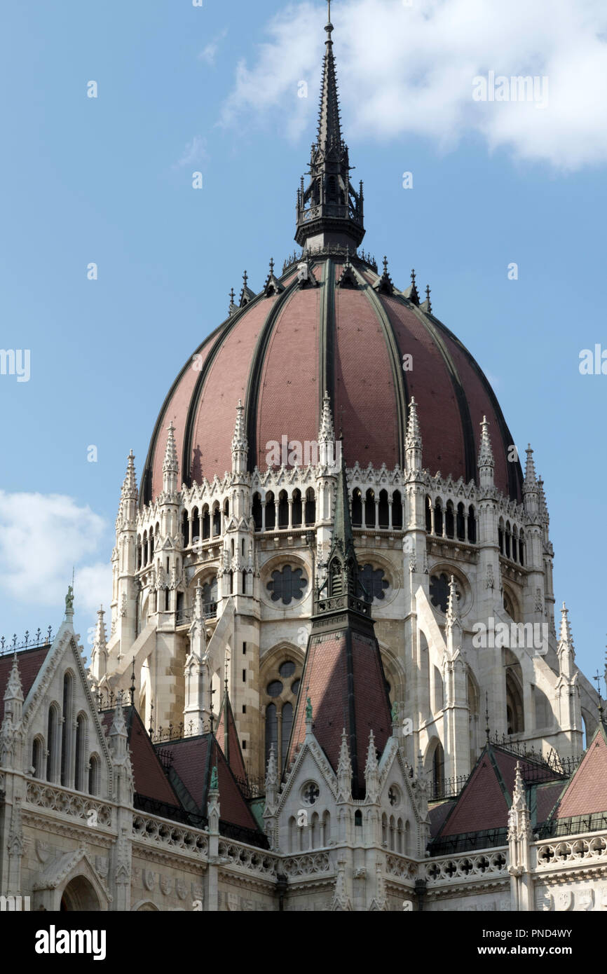 Dome of the Hungarian Parliament Building on the bank of the River ...