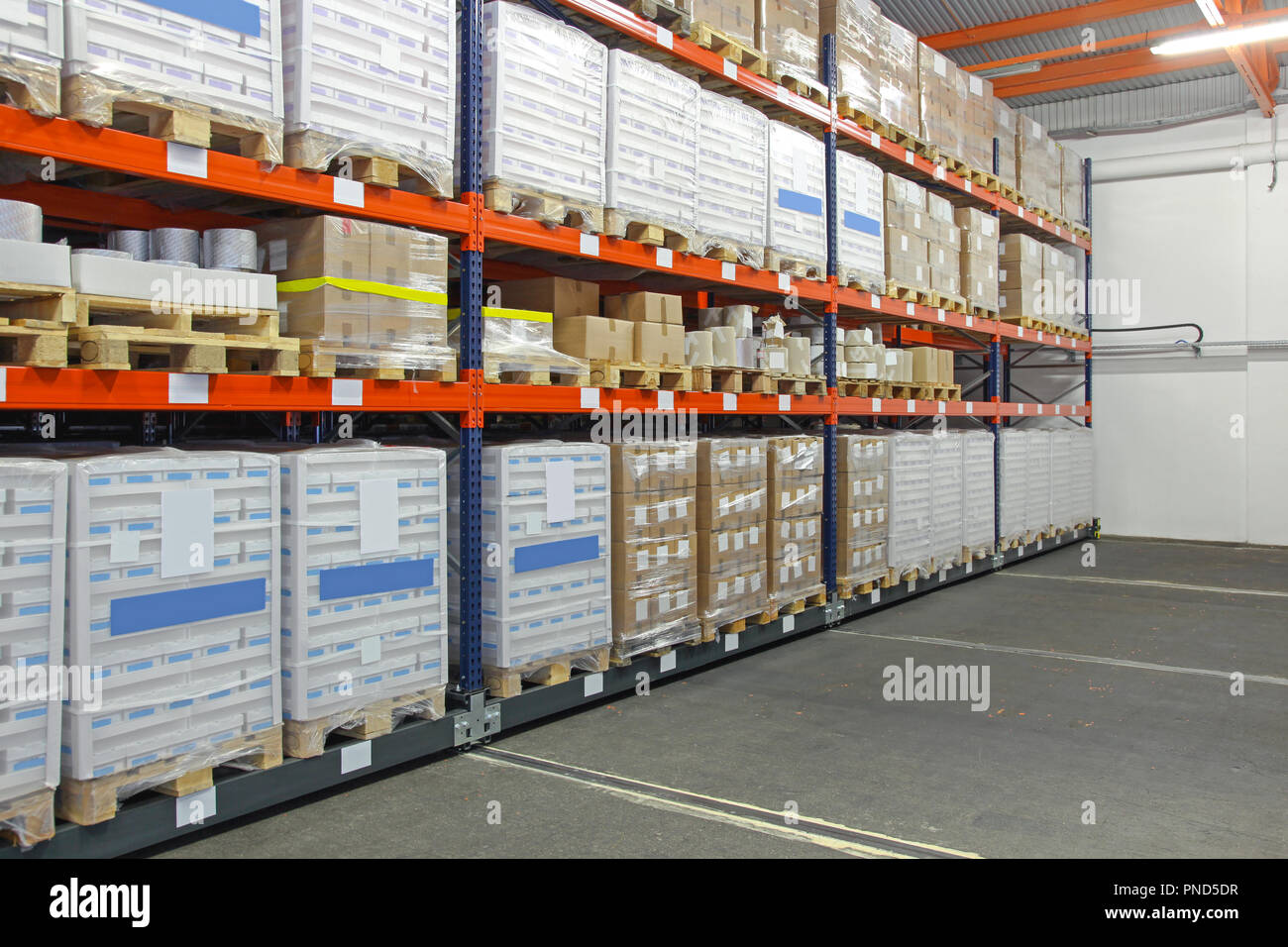 Mobile Roller Shelving System in Distribution Warehouse Stock Photo - Alamy