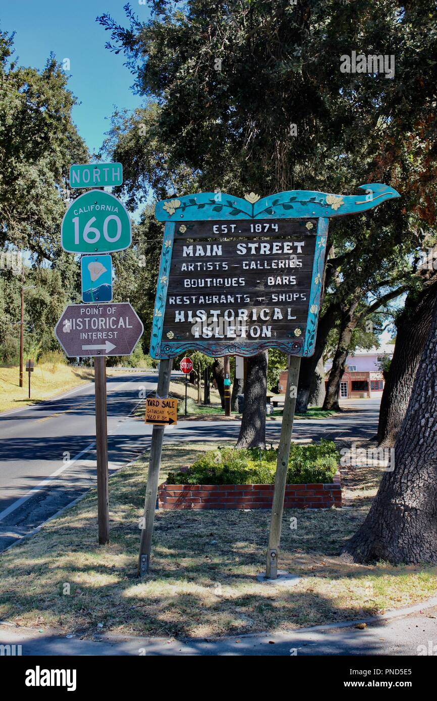 Historical Isleton Sign, Isleton, California Stock Photo - Alamy