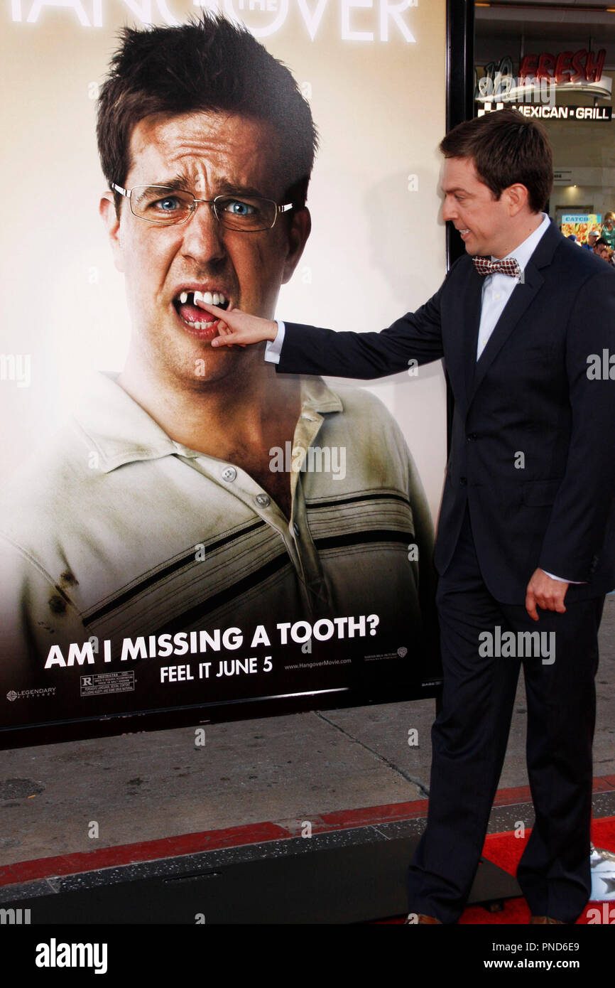 Ed Helms at the Los Angeles Premiere of THE HANGOVER held at the ...